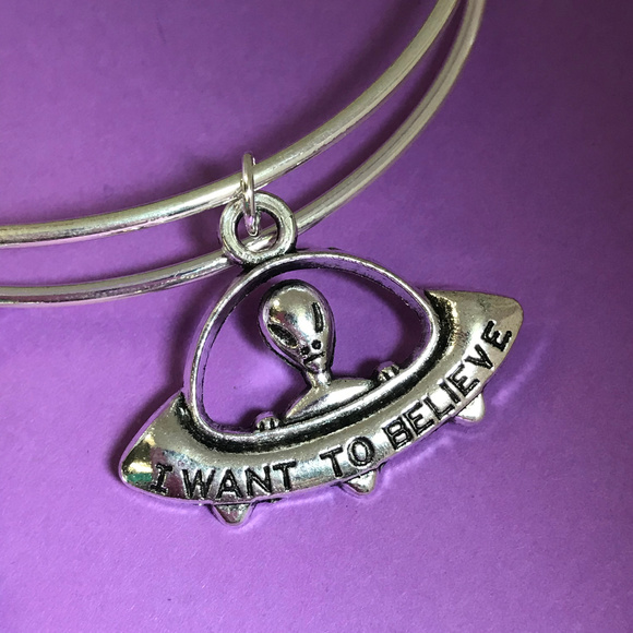 Handmade | Jewelry | I Want To Believe Space Alien Bangle Bracelet ...